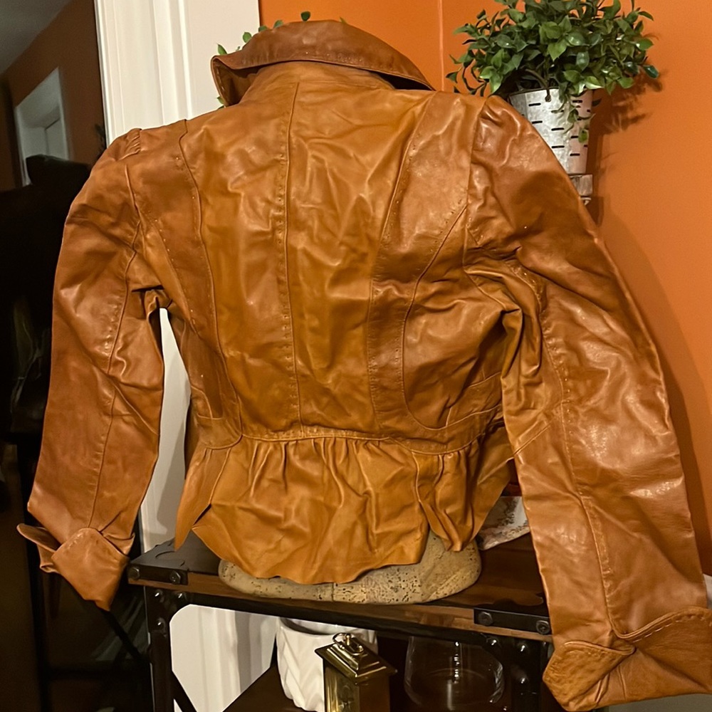 Camel Color Gallery Leather Jacket - Gem
